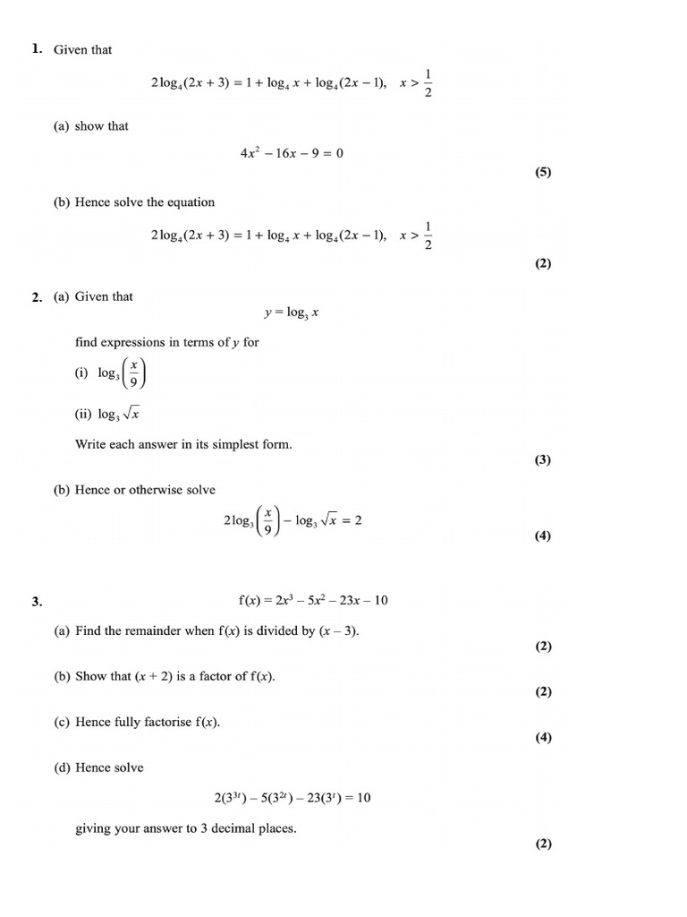 IAL P2 Logarithms | PDF IAL P2 Logarithms | PDF