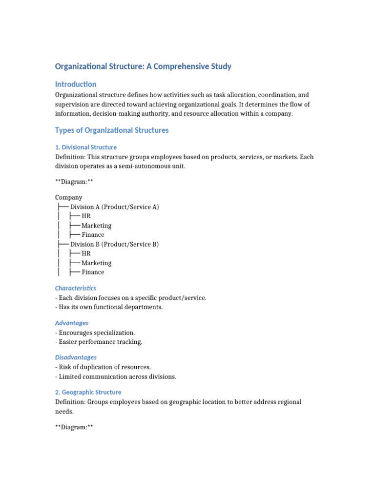 Organizational Structure Project | PDF | Organizational Structure ...