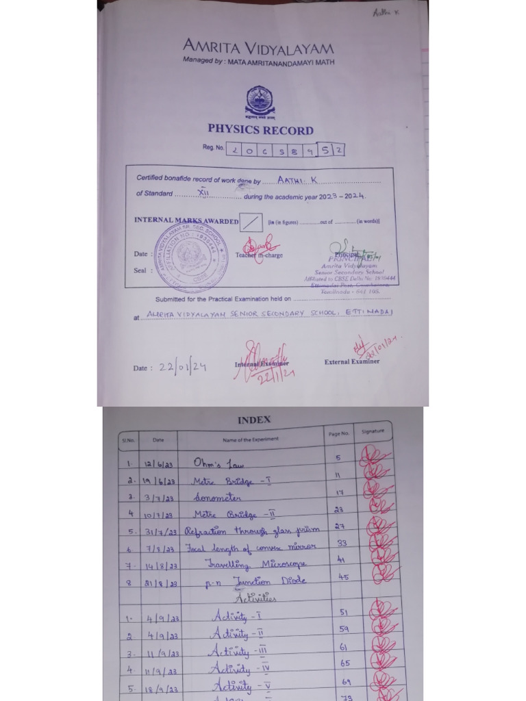 Physics Record Model | PDF