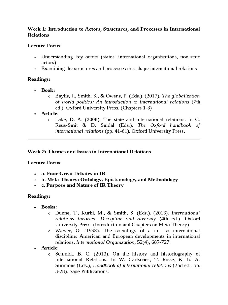 Introduction to International Relations | PDF | International Relations ...