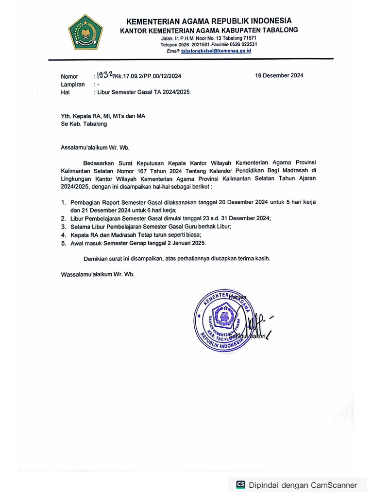 Libur Semester 20242025 | PDF