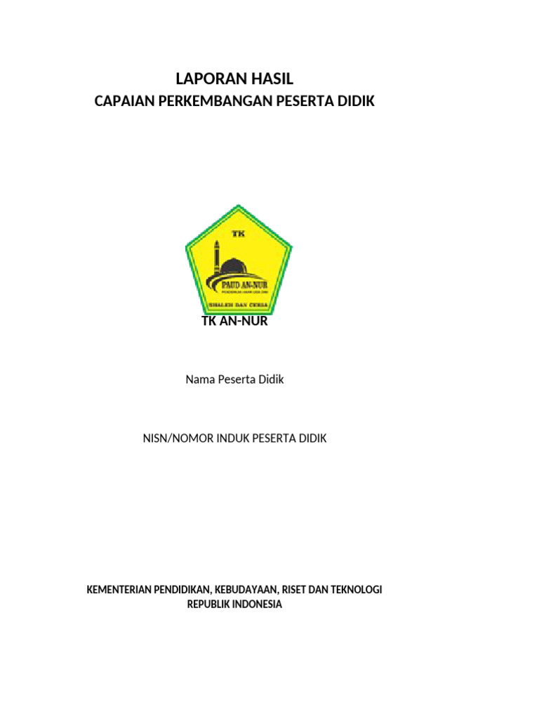 Cover Kosong Rapot | PDF