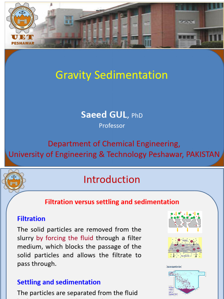 6-Gravitational Sedimentation | PDF | Filtration | Force