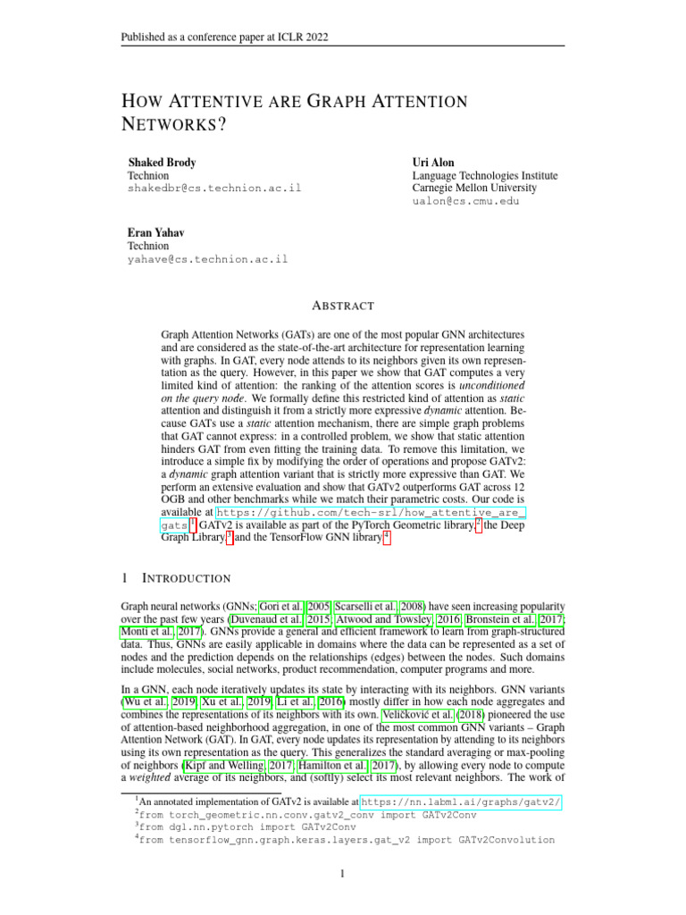 GATv2 | PDF | Mathematical Relations