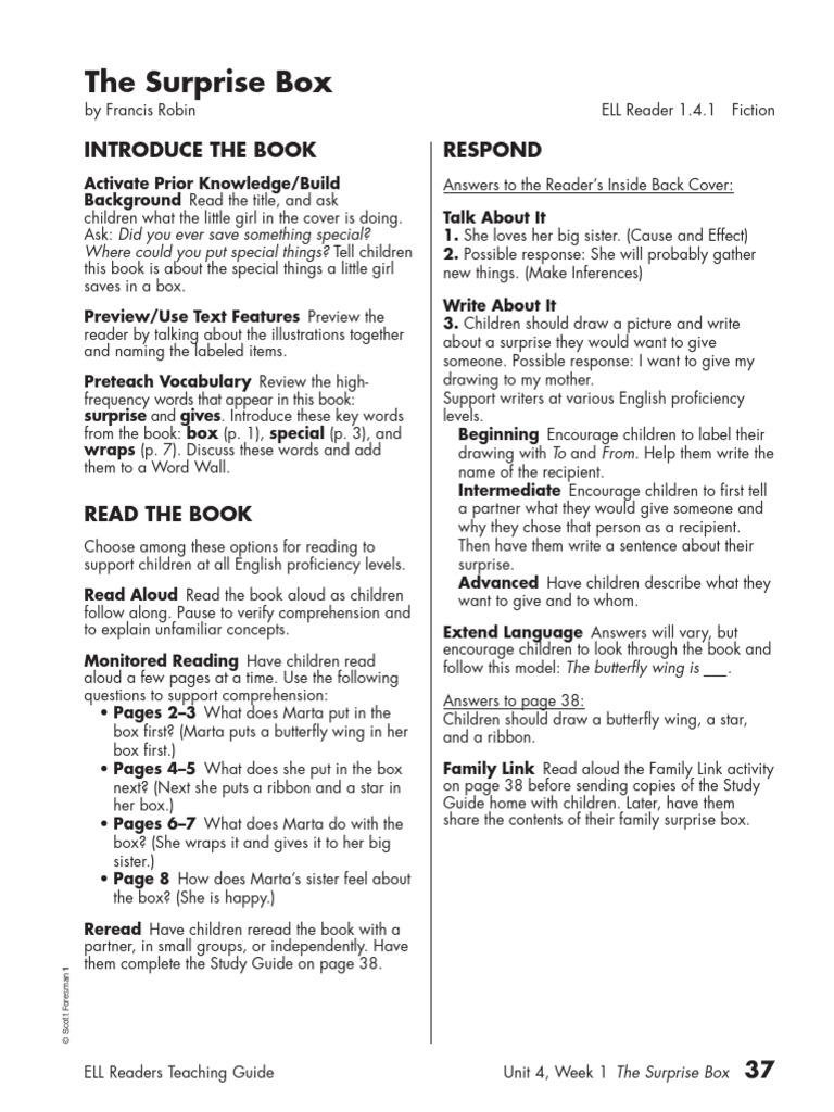 The Surprise Box (Fiction) | PDF | Reading Comprehension | Linguistics