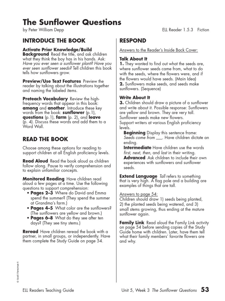 The Sunflower Questions (Fiction) | PDF | Books | Human Communication