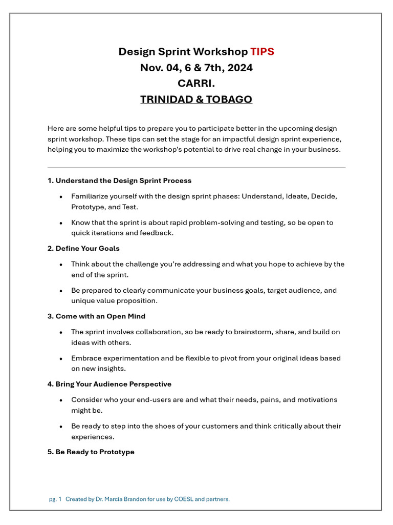 Design Sprint Workshop TIPS | PDF | Prototype | Design