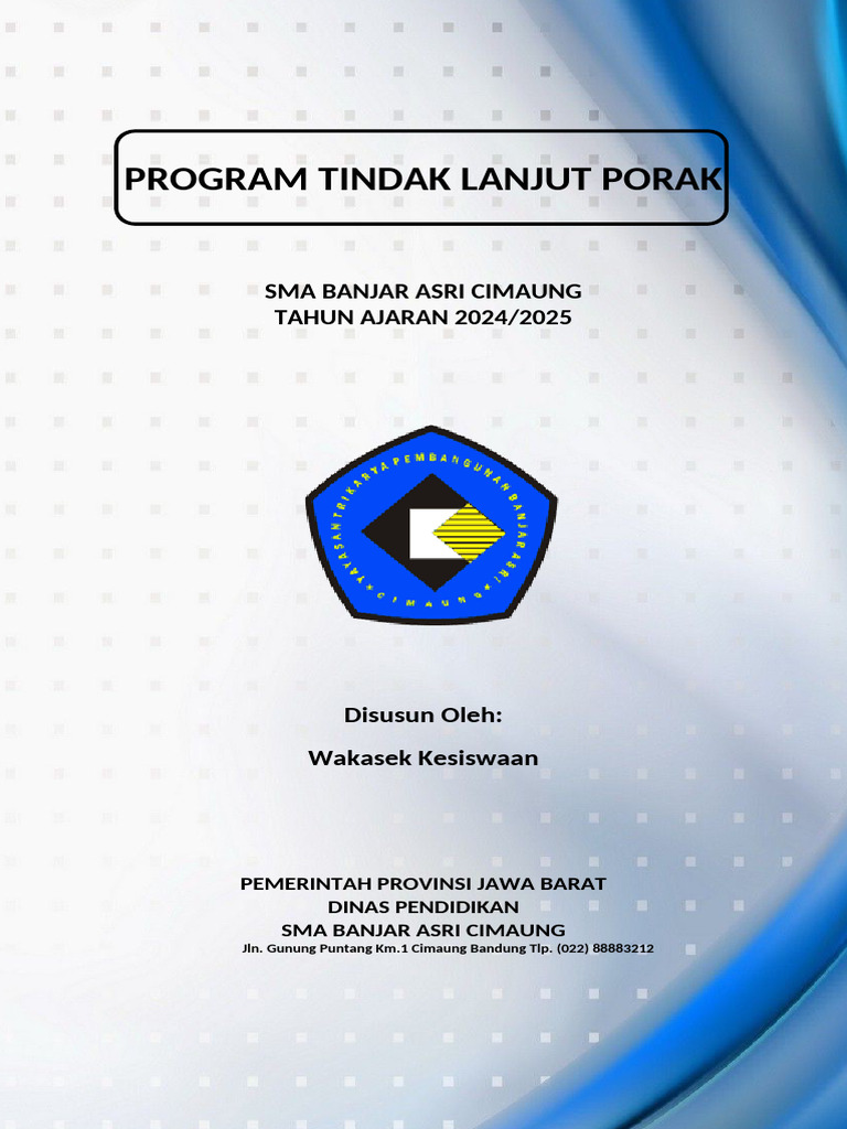 Program Tindak Lanjut Porak 2024-2025 | PDF