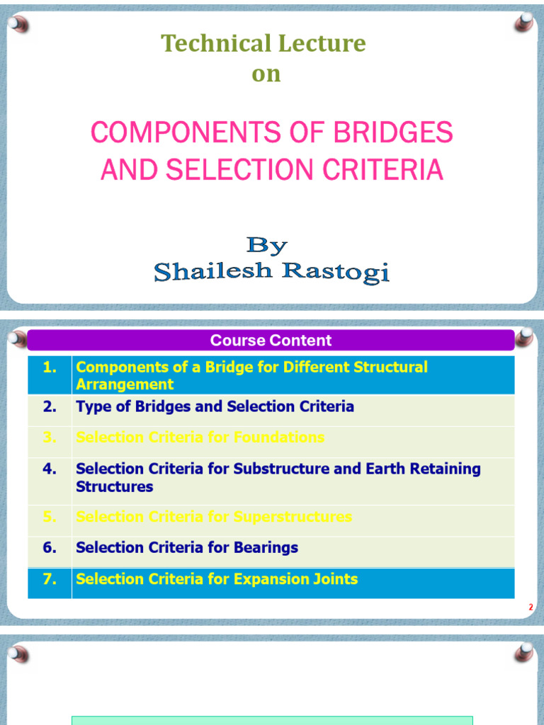 Components of Bridges & Selection Criteria | PDF | Deep Foundation ...