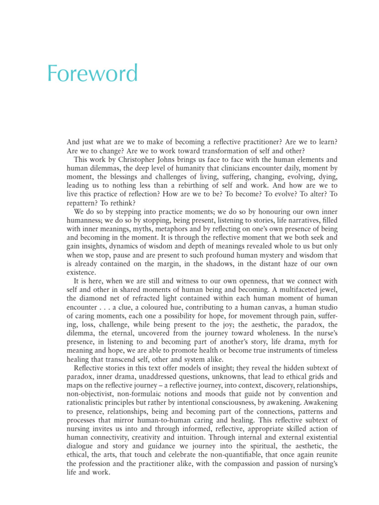 4.becoming A Reflective Practitioner - (Foreword) | PDF | Reflective Practice | Nursing