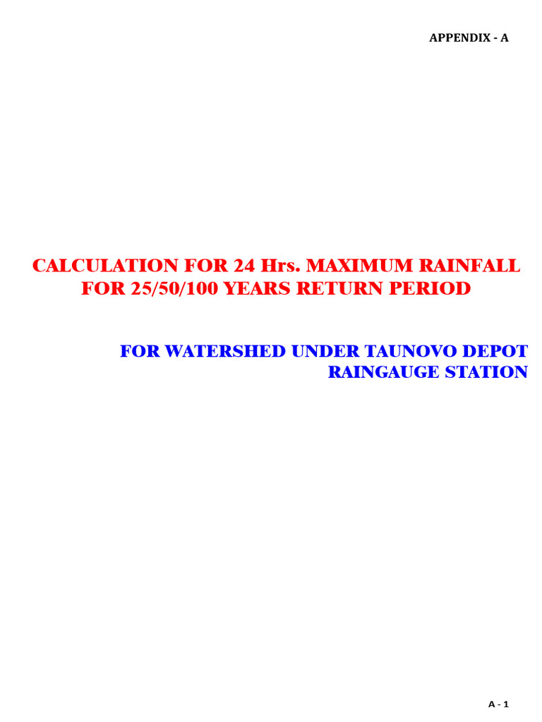 Appendix-A Rainfall Data (Total) Fiji | PDF | Coefficient Of Variation ...