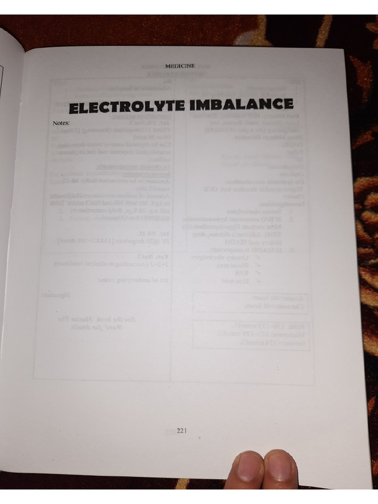 Electrolite Imbalance | PDF