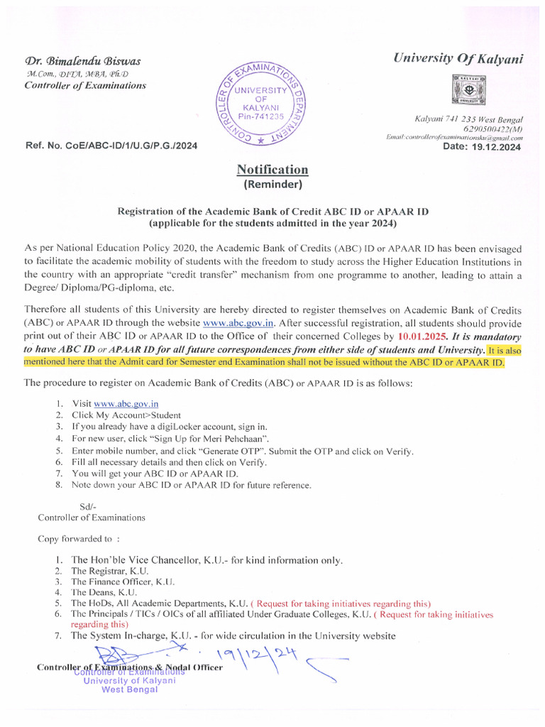 ABC ID Notification | PDF