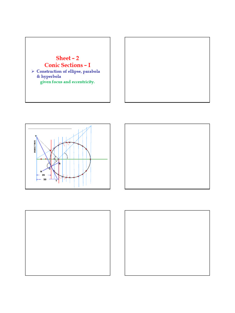 Conic Sections: Construction Techniques | PDF | Perpendicular | Ellipse