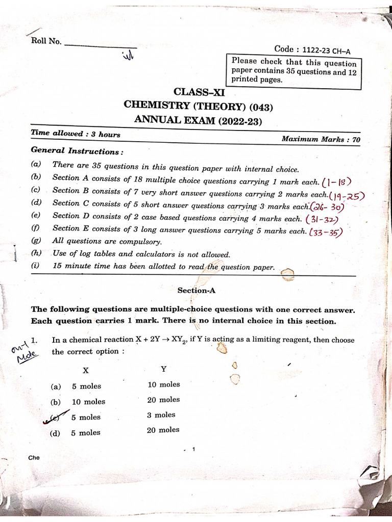 Chem Pyq (2022-23) Dav | PDF