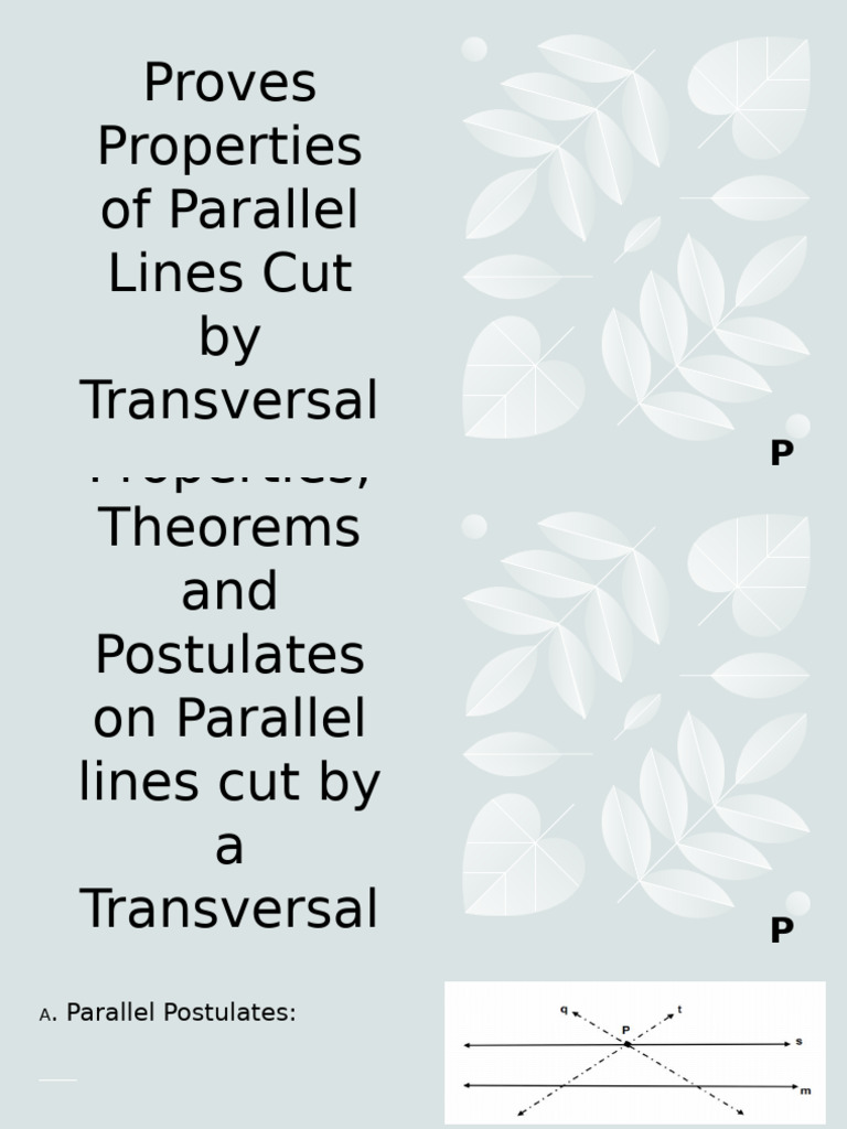 4.5parallel Lines Cut Transversal | PDF | Line (Geometry) | Elementary Geometry
