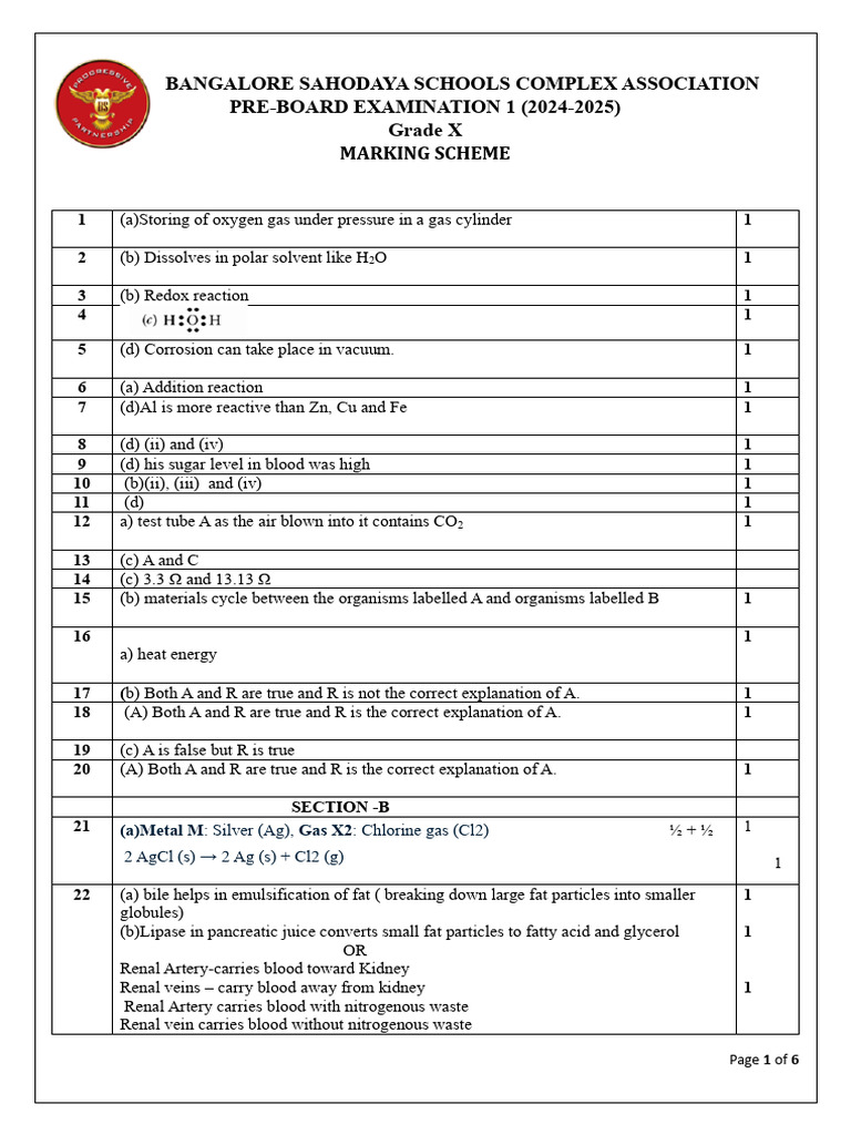 CLASS X SCIENCE SET2 MS 2p24-25 | PDF | Sex | Kidney