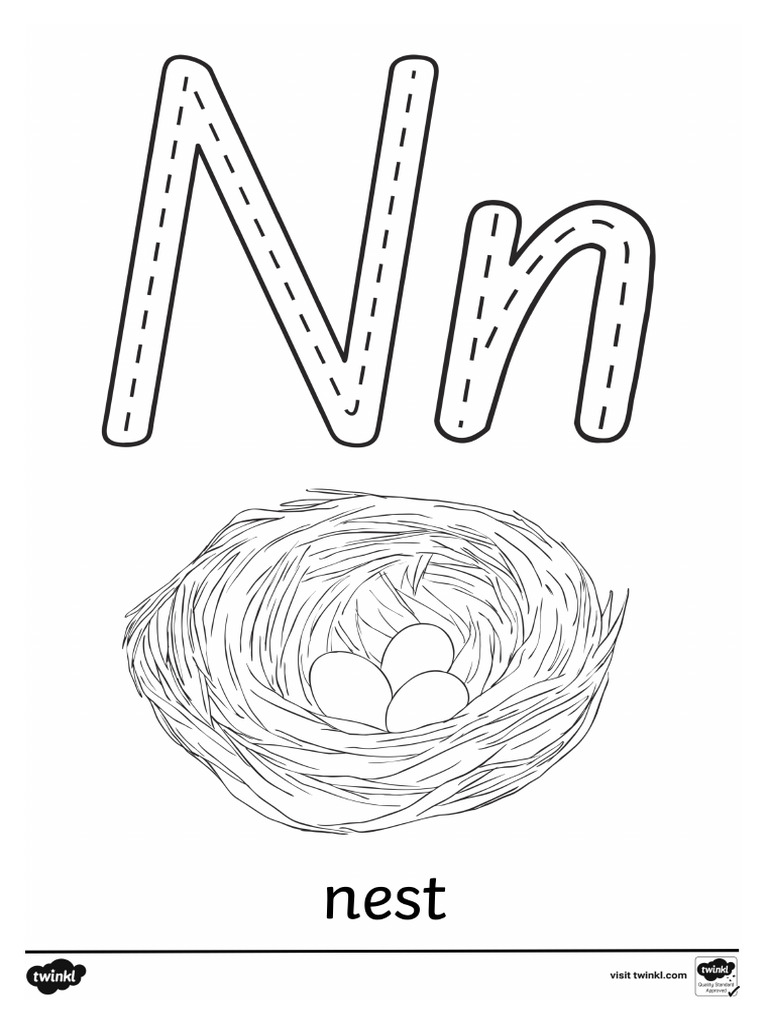 Letter N Colouring Page | PDF
