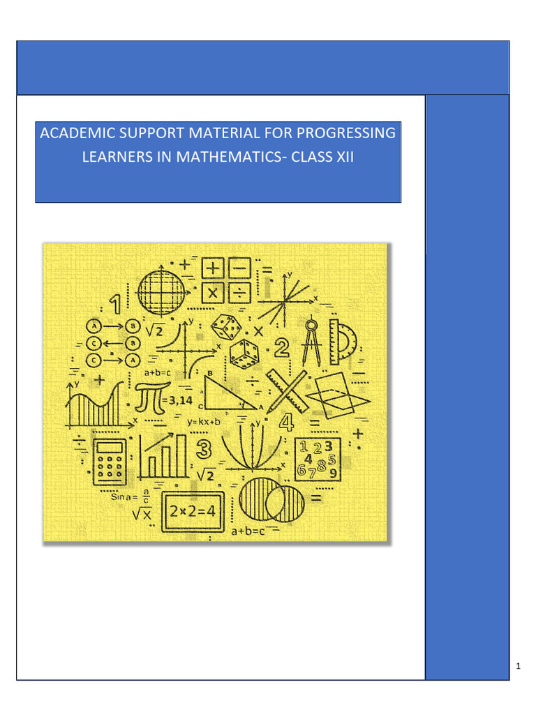 Class 12 Mathematics Support Material | PDF | Matrix (Mathematics ...