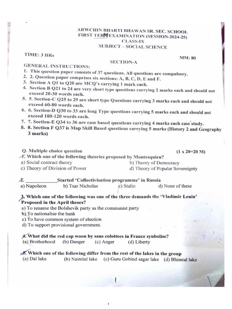 Social Science Class 9 | PDF