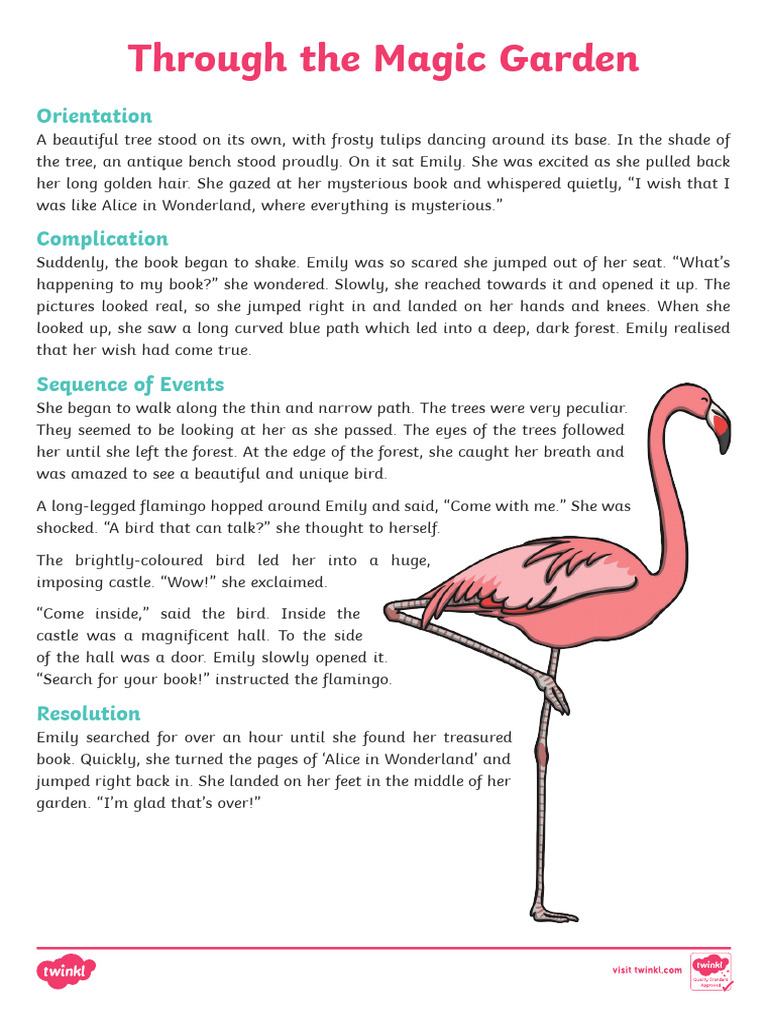 Au t2 e 2153 Through The Magic Garden Narrative Writing Sample - Ver ...