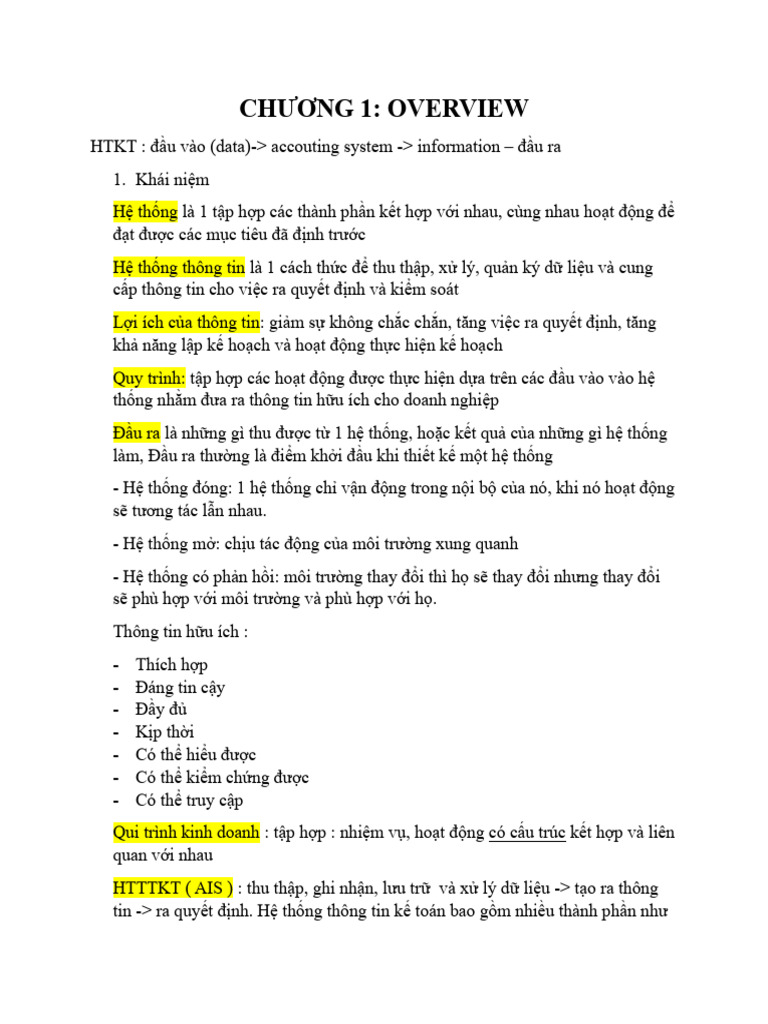 Chương 1: Overview | PDF