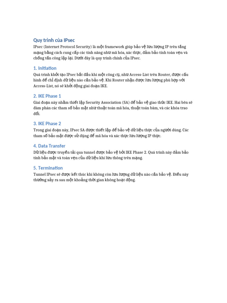 Quy Trinh IPsec | PDF