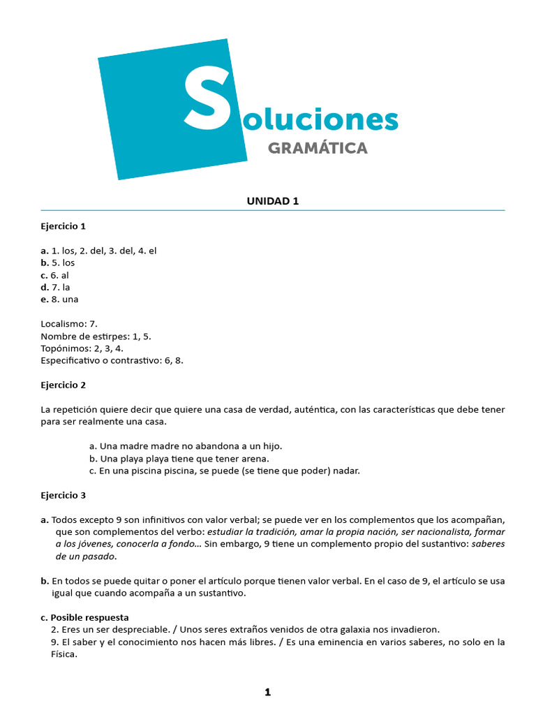 Gramática C1-C2 Soluciones | PDF | Adjetivo | Sintaxis