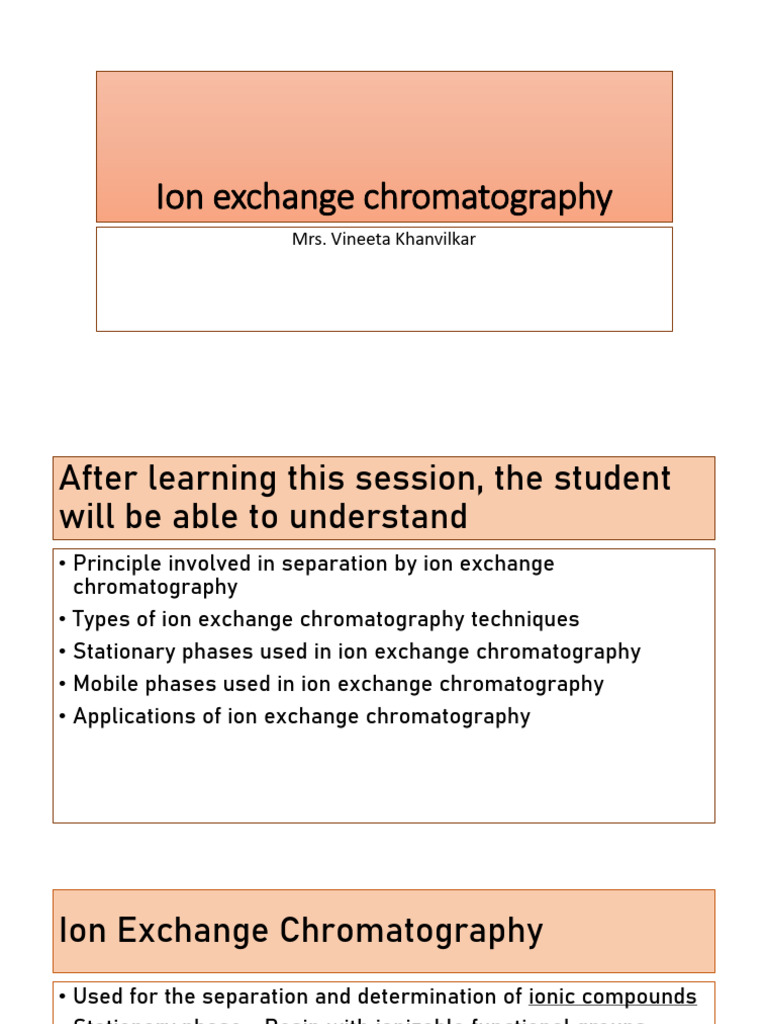 Ion Exchange Chromatography | PDF | Chromatography | Ion