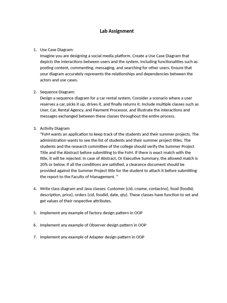 UML Diagrams and OOP Design Patterns Guide | PDF
