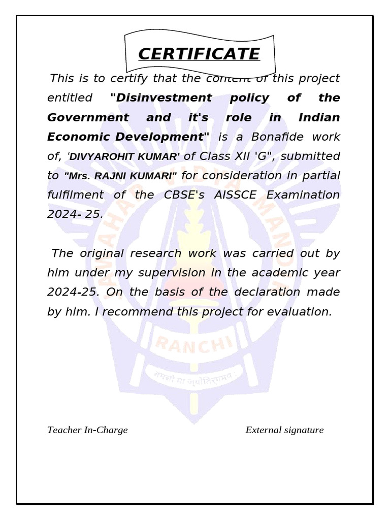 Certificate Economics | PDF