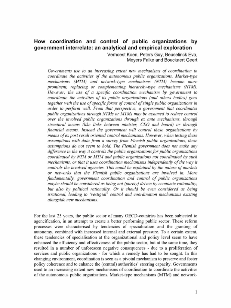 Coordination Sheet | PDF | Market (Economics) | Policy