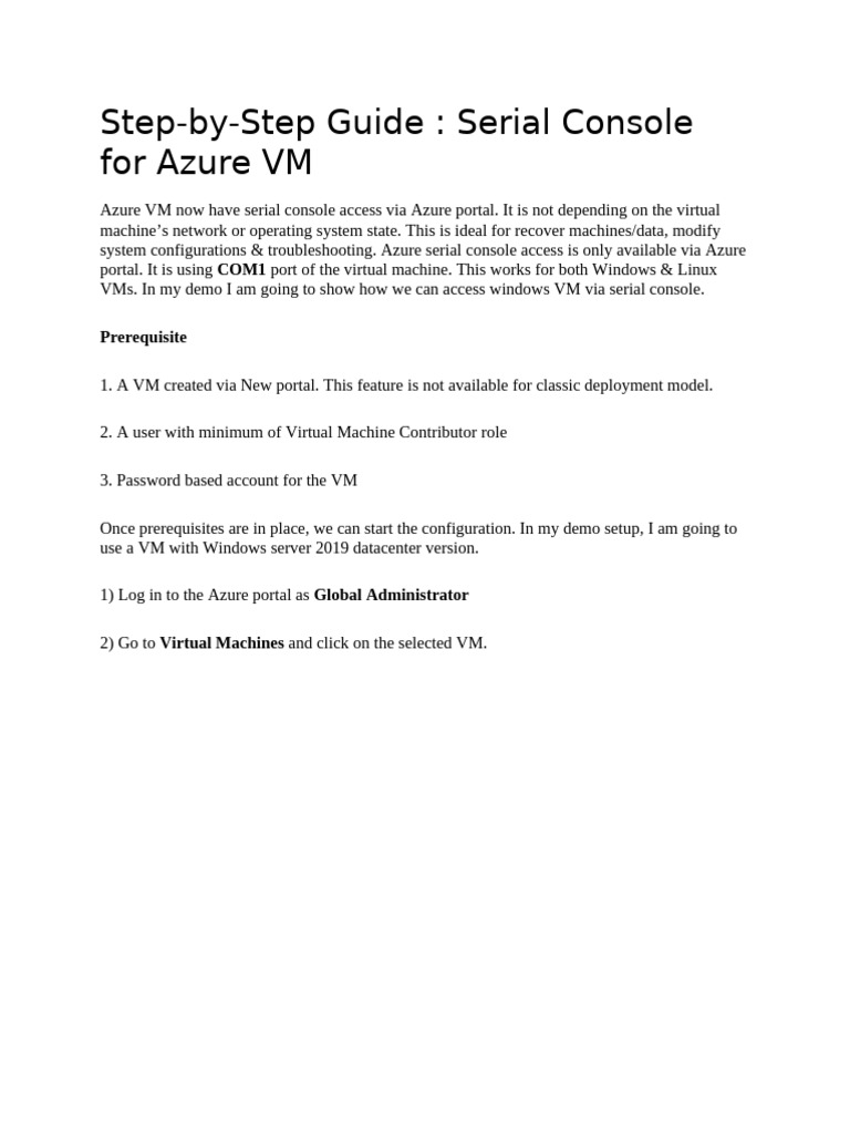 connect azure VM connect Serial console | PDF | Virtual Machine ... connect azure VM connect Serial console | PDF | Virtual Machine ...