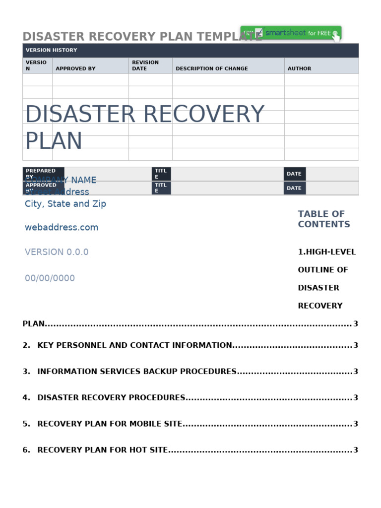 Disaster Recovery Plan Template | PDF | Disaster Recovery | Information