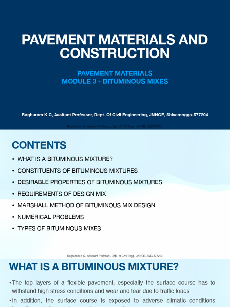 Module _3 Bituminous Mix (1) | PDF | Road Surface | Materials