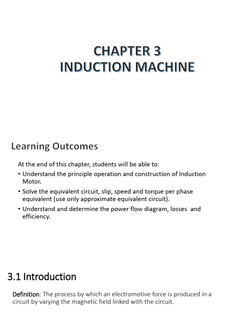 CHAPT 3_INDUCTION MOTOR | PDF | Electric Motor | Electromagnetic Induction