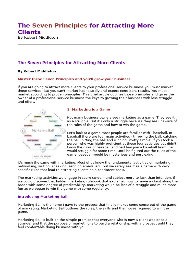 7 Principles to Attract More Clients | PDF | Mindset | Marketing