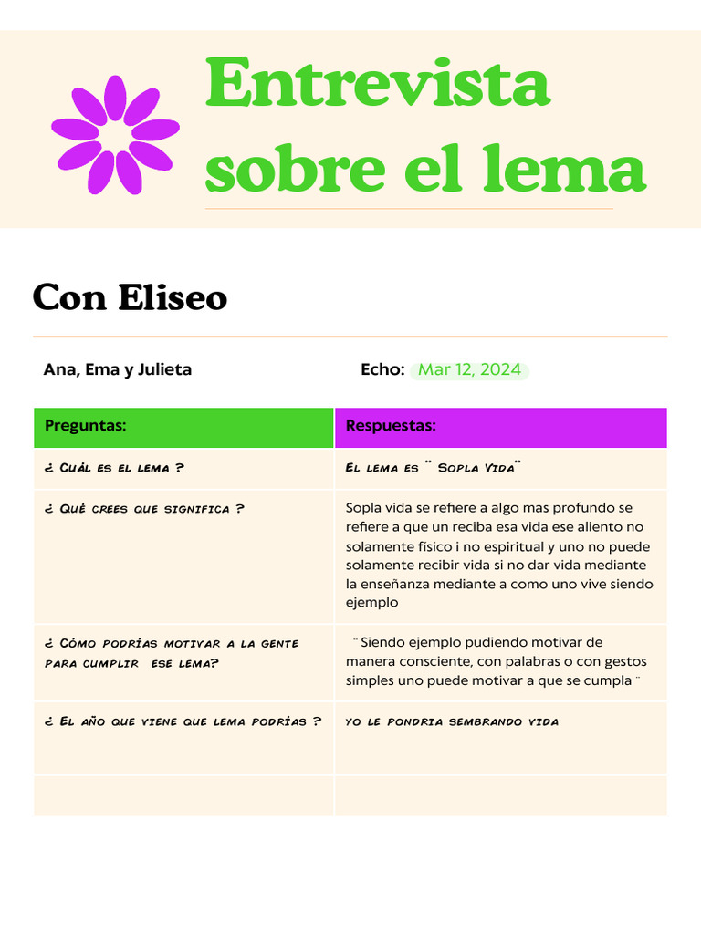 Entrevista Sobre El Lema Con Eliseo - 20240318 - 090226 - 0000 | PDF
