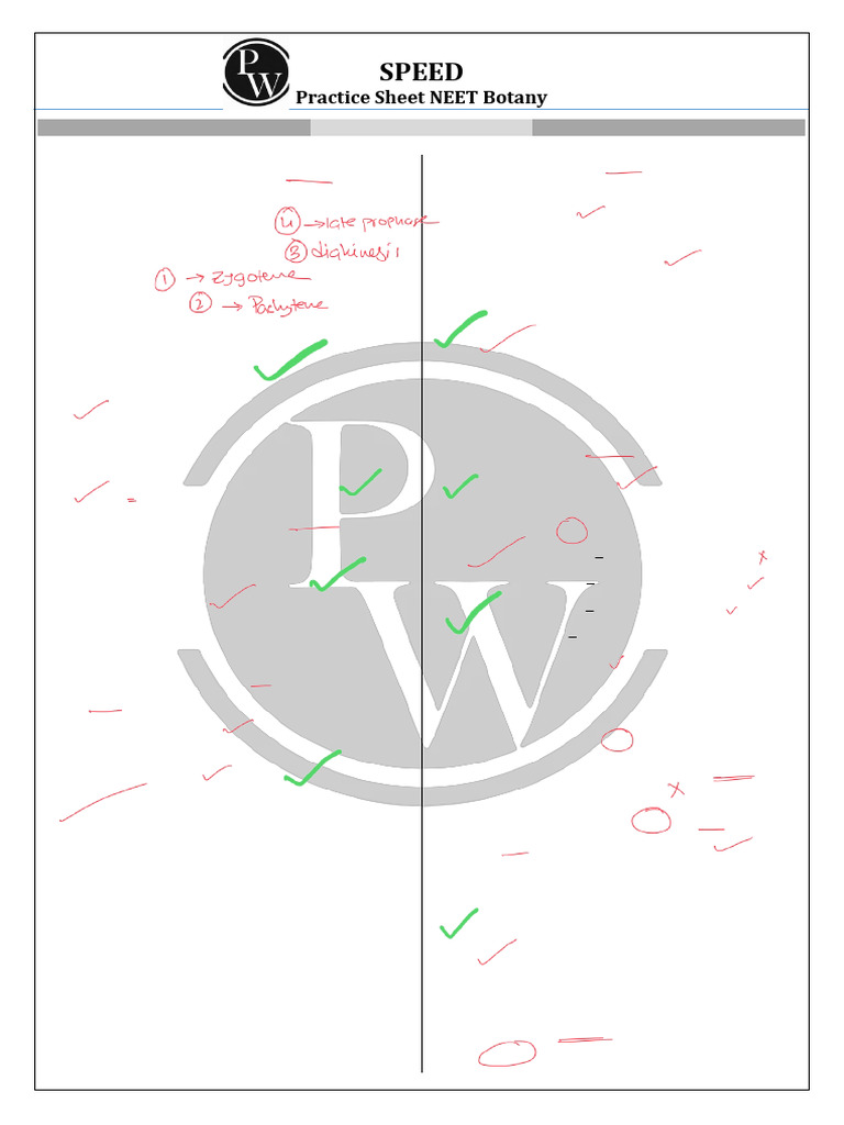 Cell Cycle & Cell Division: Speed Practice Sheet - Arjuna NEET 2.0 2024 ...