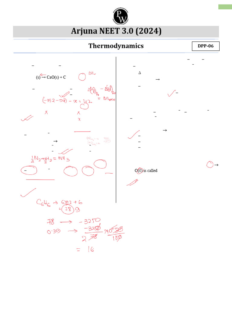 Thermodynamics : DPP 06 (Of Lecture 10) || Arjuna NEET 3.0 2024 | PDF ... Thermodynamics : DPP 06 (Of Lecture 10) || Arjuna NEET 3.0 2024 | PDF ...