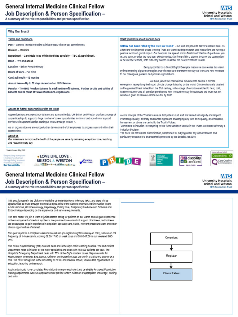 General Internal Medicine Fellow Job | PDF | Hospital | Occupational ...