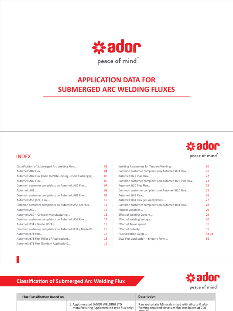 Submerged Arc Welding Flux Data Guide | PDF | Welding | Construction