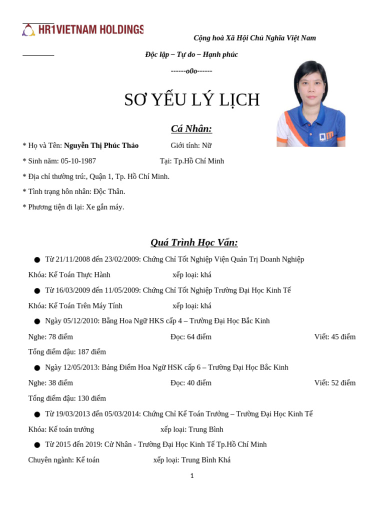 Hr1 Nguyễn Thị Phúc Thảo - Trưởng Phòng Tài Chính Kế Toán - Bennett ...