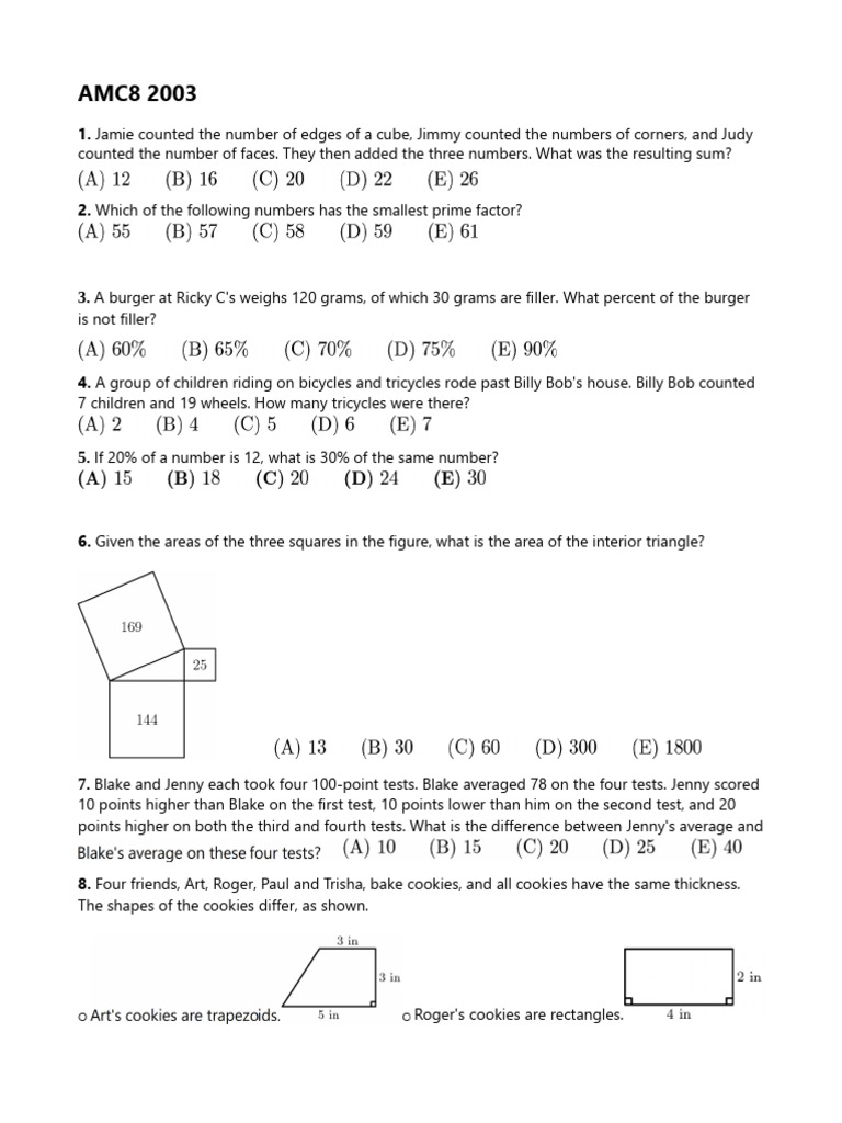 AMC8 2003 P1 | PDF