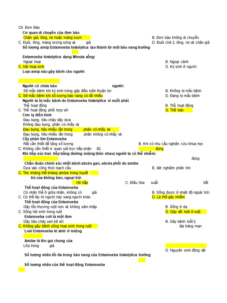 Đơn Bào - KST | PDF