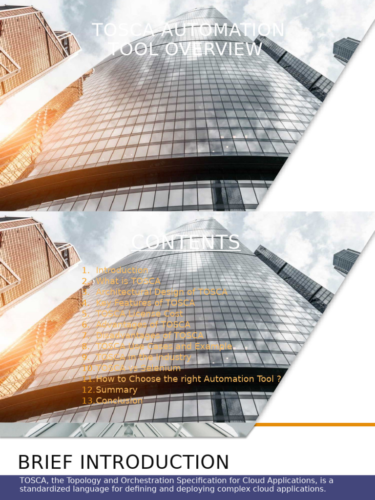 TOSCA Test Automation Tool Overview | PDF | Automation | Software Testing