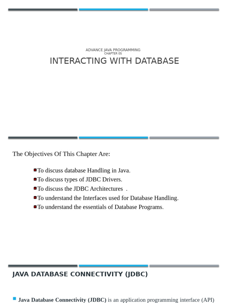 Chap 05 Interacting With Database | PDF | Java (Programming Language) | Databases