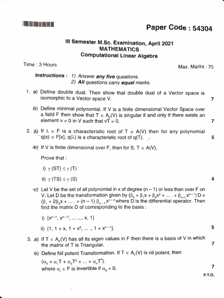 54304-Computational linear algebra (2) | PDF | Vector Space | Eigenvalues And Eigenvectors