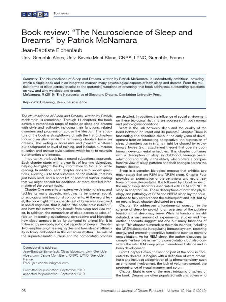 66607-Article Text-189094-1-10-20191001 | PDF | Sleep | Dream