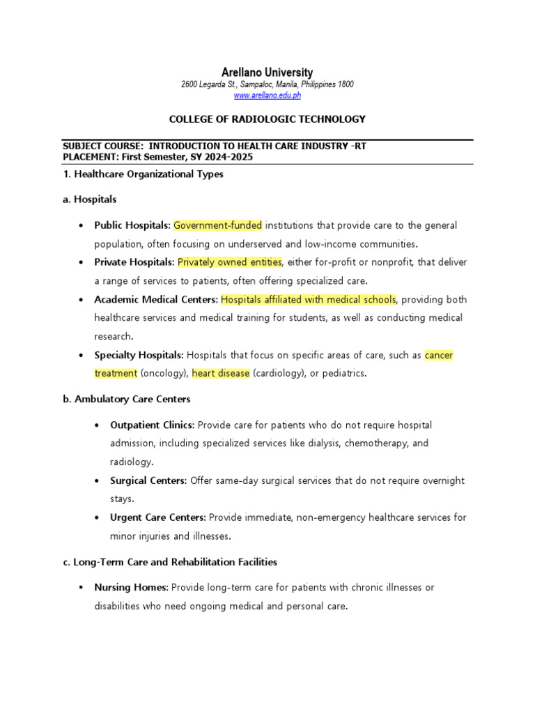 Notes For Upload HCI Organization and Structure 2024 | PDF | Health ...